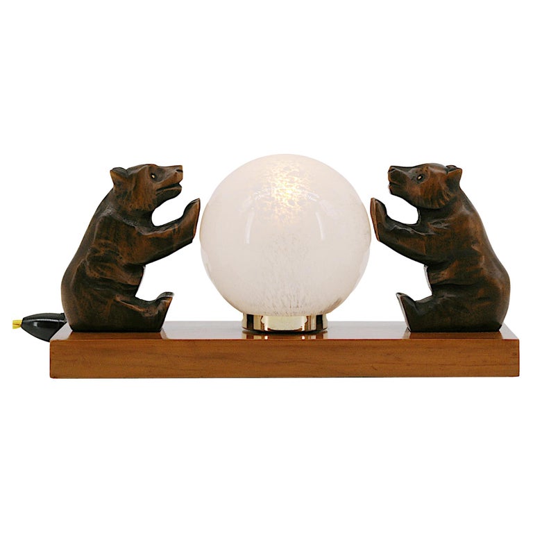 French Art Deco Bear Table Lamp Night-light, 1930s For Sale at 1stDibs