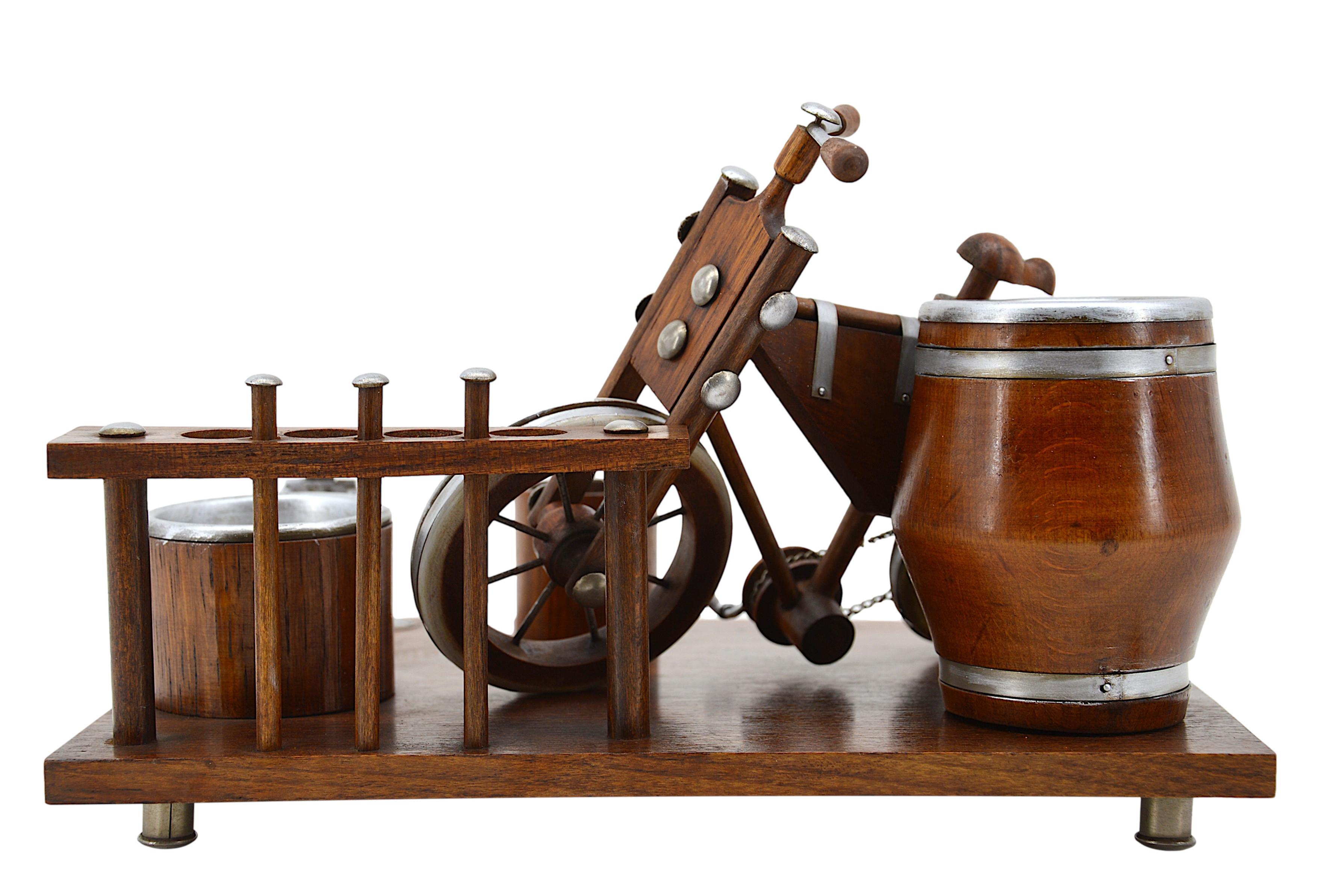 French Art Deco Bike Themed Smoking Set, 1930s For Sale at 1stDibs