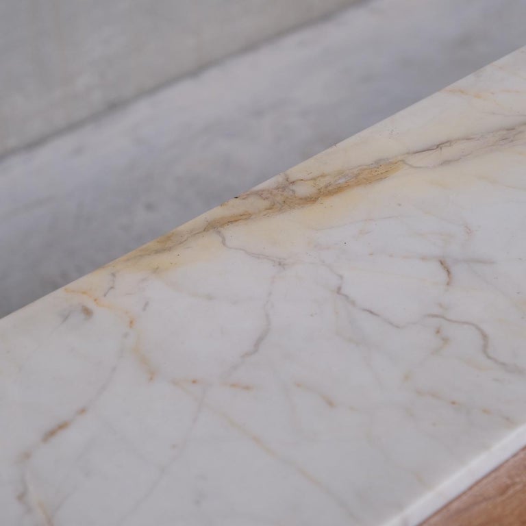 French Art Deco Bleached Oak and White Marble Small Cabinet For Sale at ...