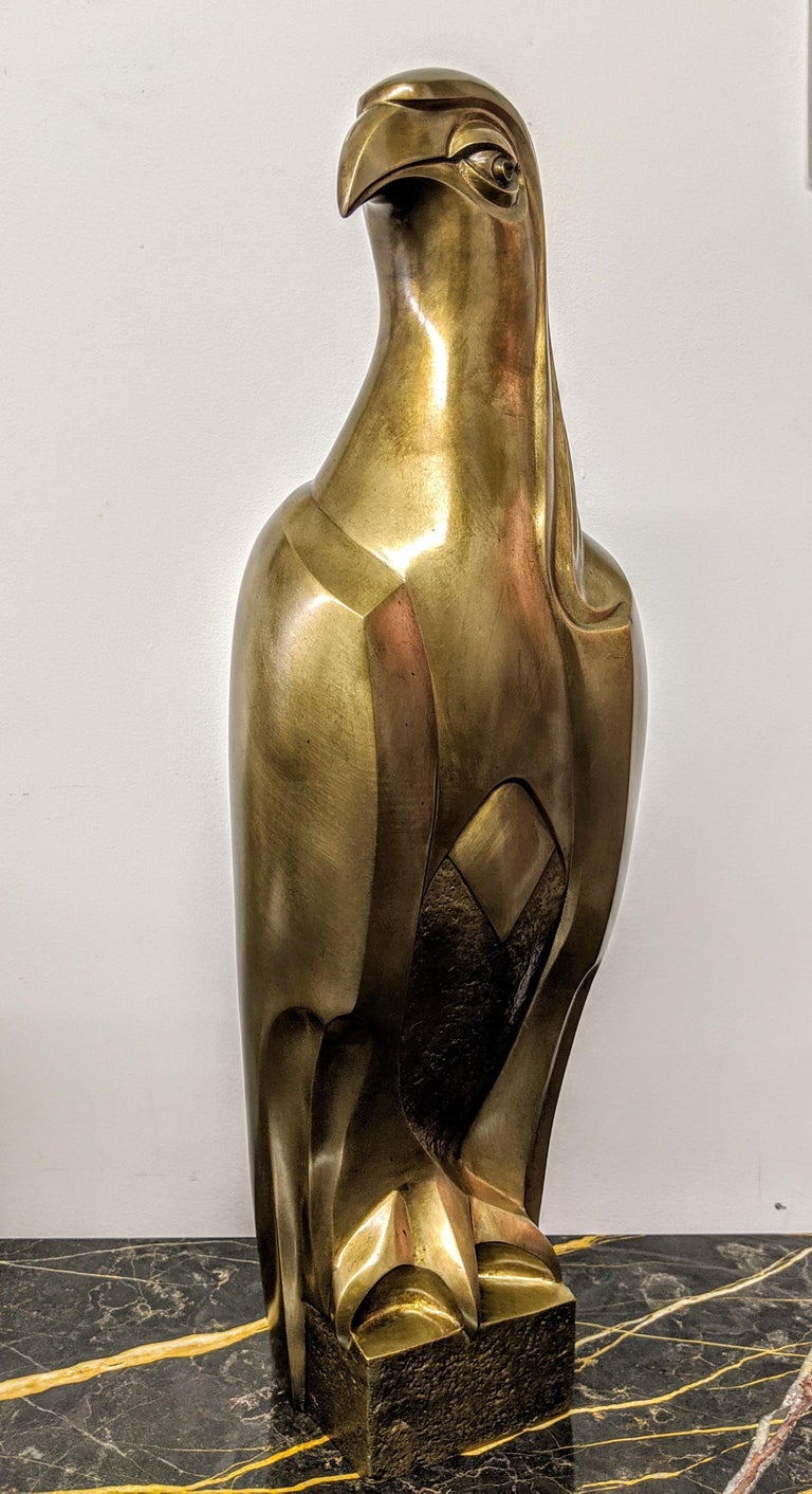 French Art Deco Bronze Falcon Sculpture For Sale at 1stDibs