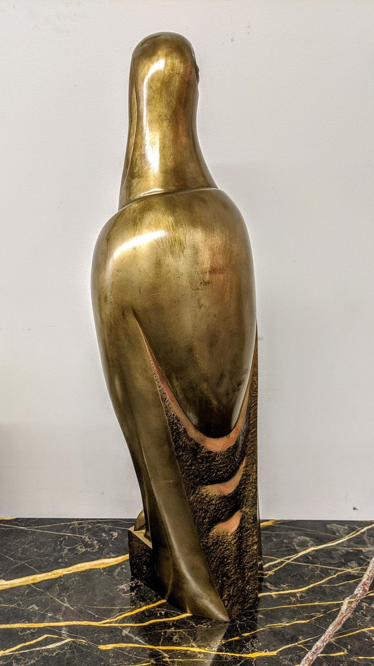 French Art Deco Bronze Falcon Sculpture For Sale at 1stDibs