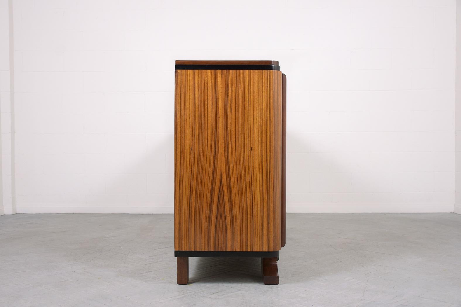 1950s French Art Deco Mahogany Buffet with Marquetry and Brass Accents ...