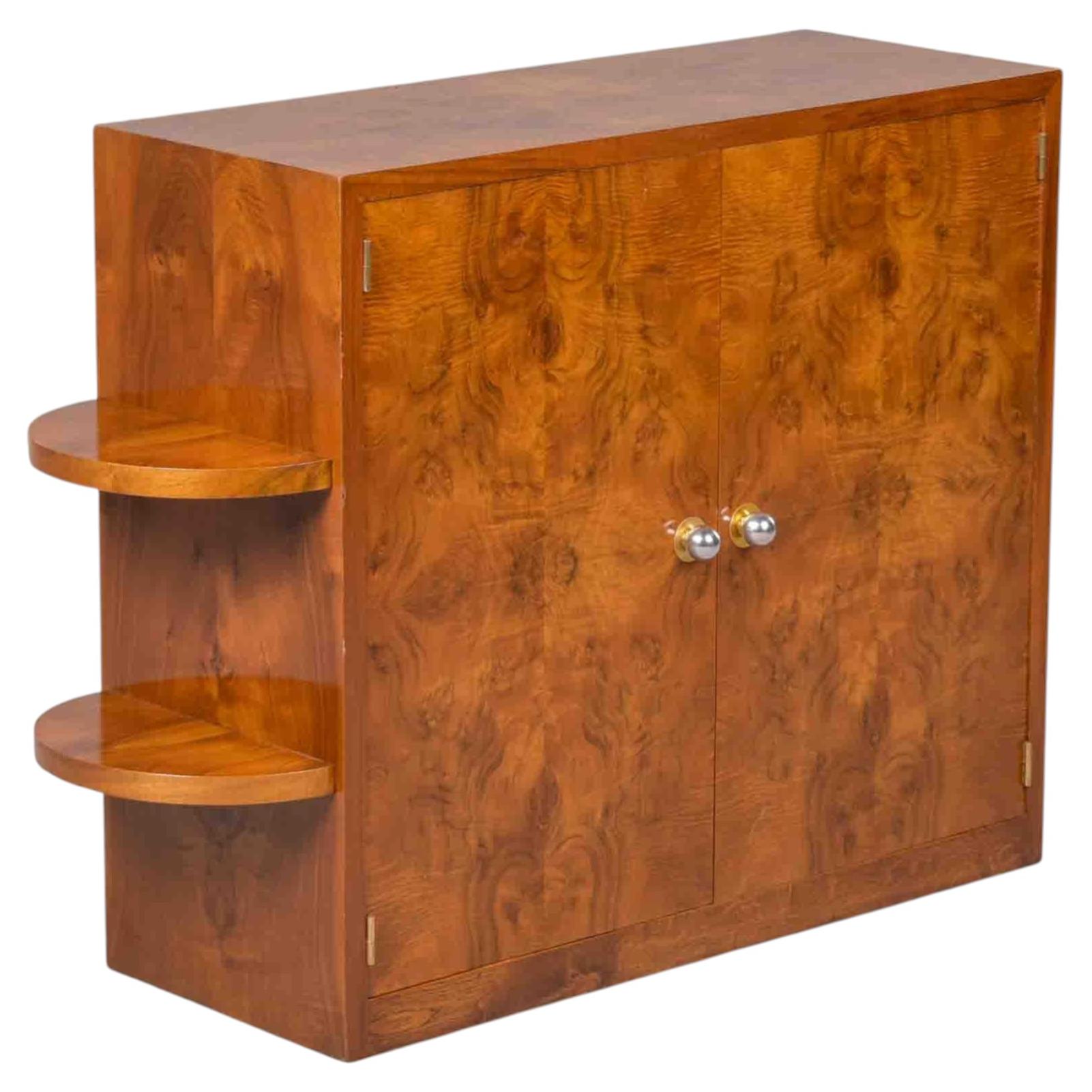 Vintage Deco Burl Wood Stall Chest of Drawers For Sale at 1stDibs