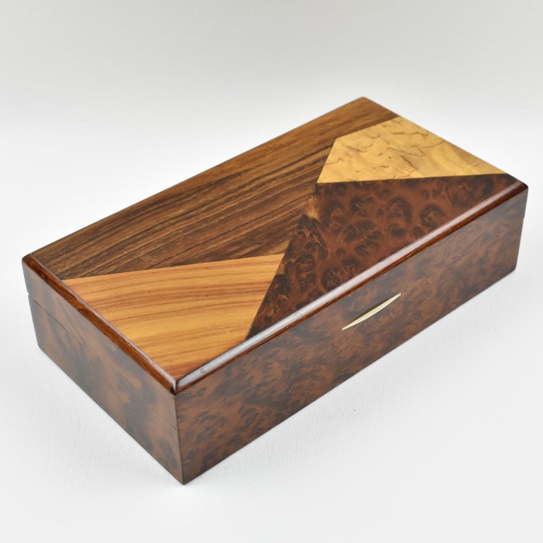 French Art Deco Wood Marquetry Box at 1stDibs | art deco wooden box