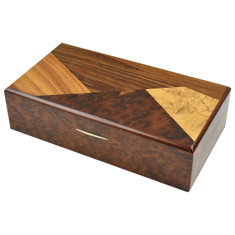 French Art Deco Wood Marquetry Box at 1stDibs | art deco wooden box