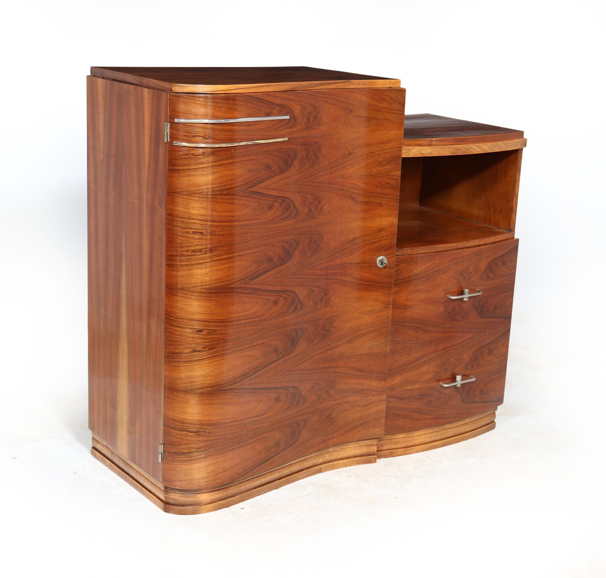 French Art Deco Cabinet in Walnut For Sale at 1stDibs