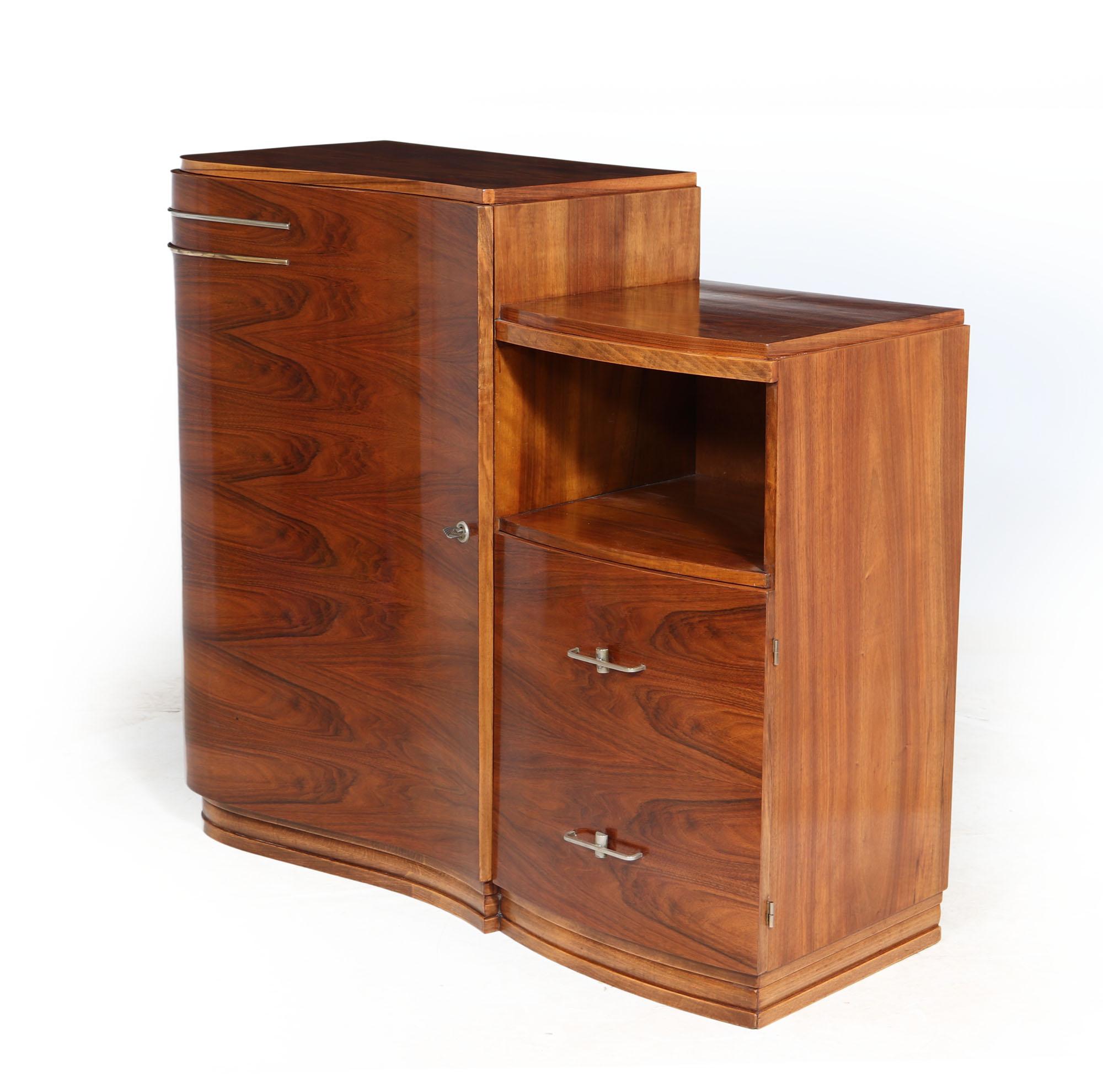 French Art Deco Cabinet in Walnut For Sale at 1stDibs
