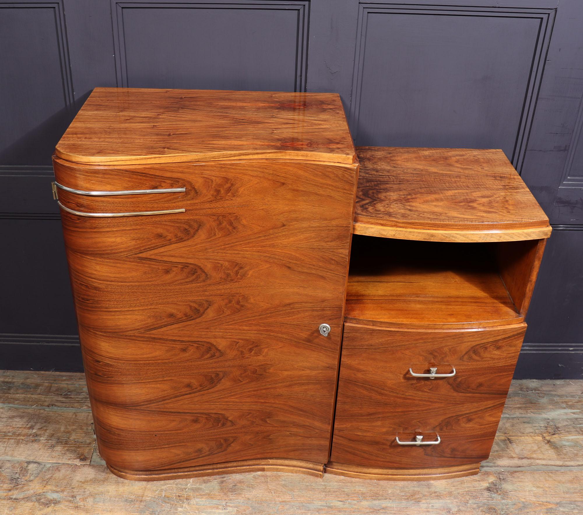 French Art Deco Cabinet in Walnut For Sale at 1stDibs