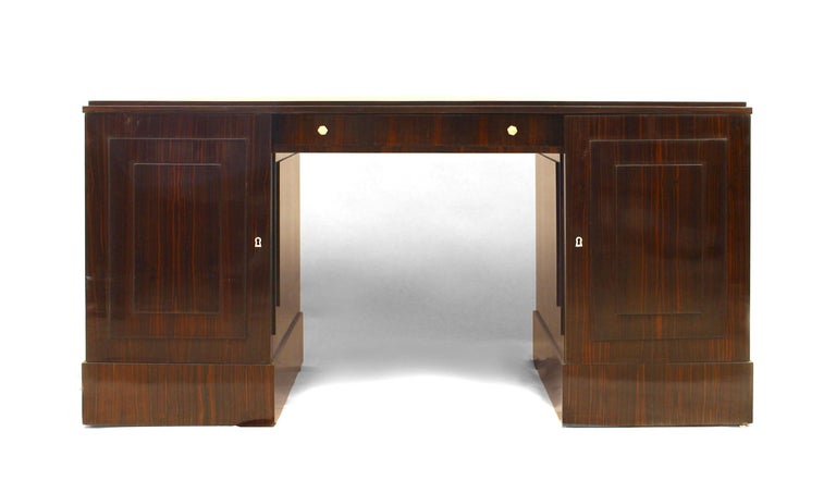 French Art Deco Calamander Desk, by Dominique For Sale at 1stDibs