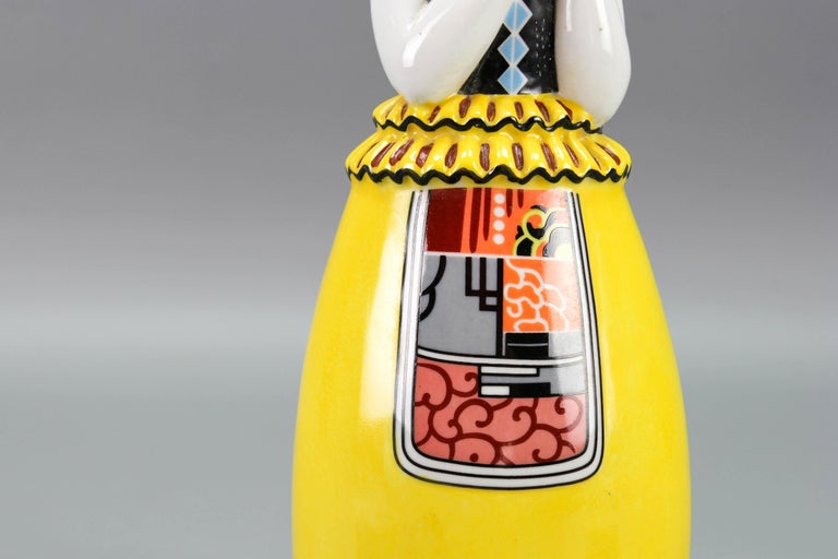 French Art Deco Ceramic Figural Bottle and Two Glasses by Robj Paris ...