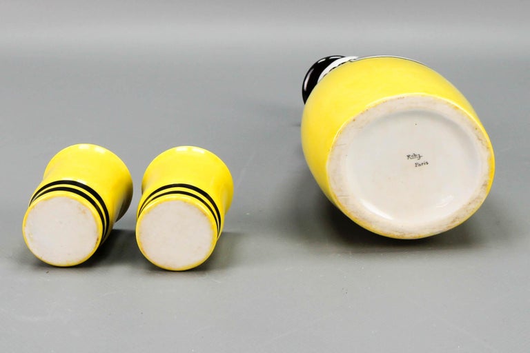 French Art Deco Ceramic Figural Bottle and Two Glasses by Robj Paris ...