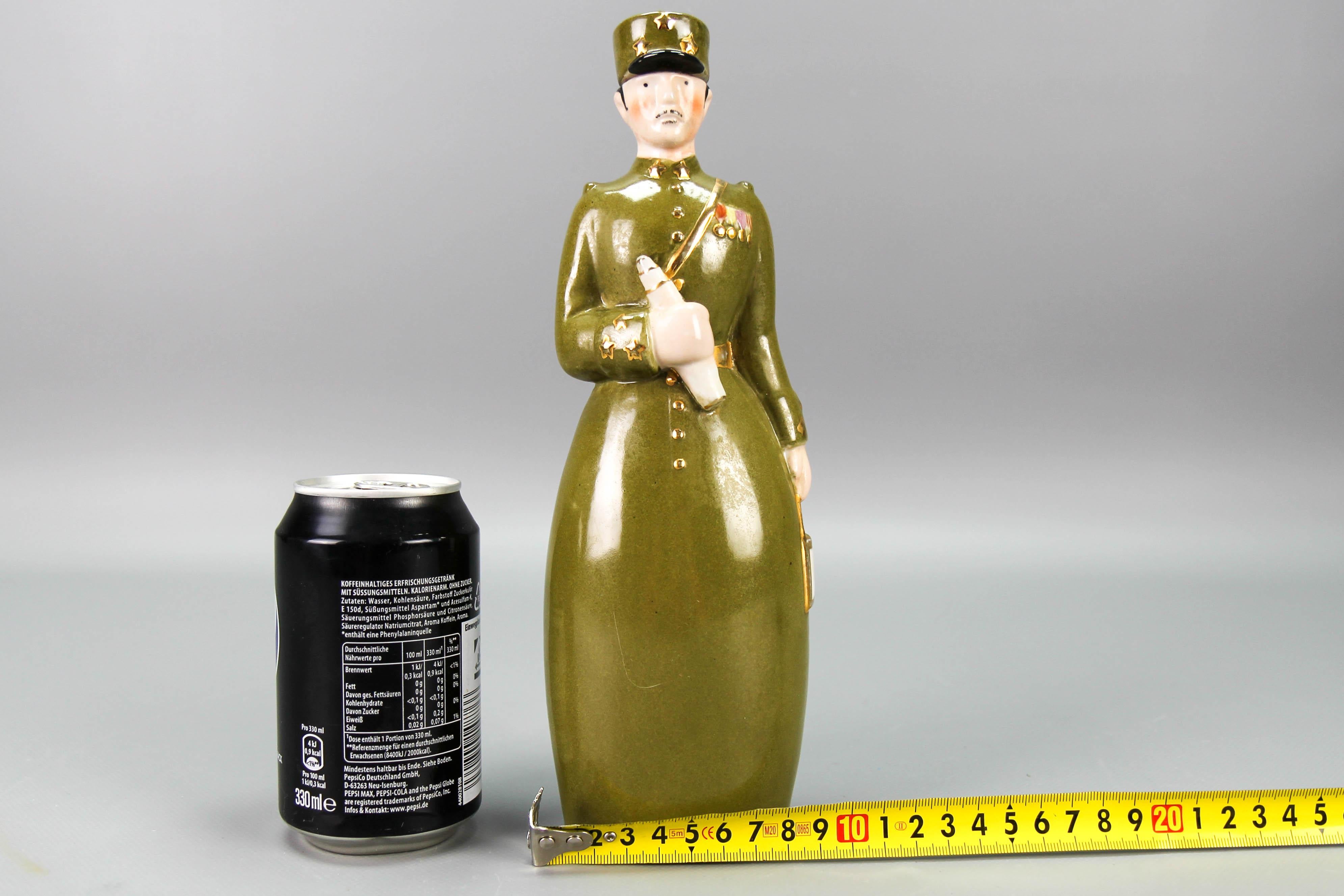 French Art Deco Ceramic Figural Bottle Brigadier General by Robj Paris ...
