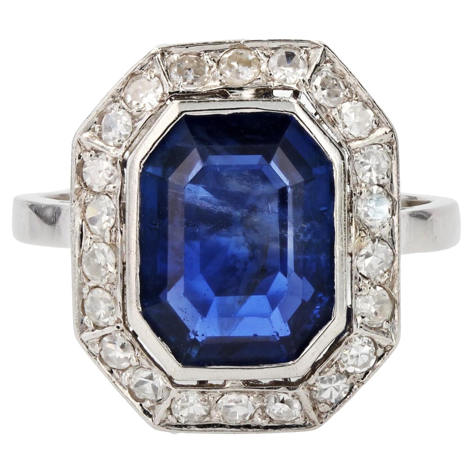 Art Deco French Sapphire Ring at 1stDibs