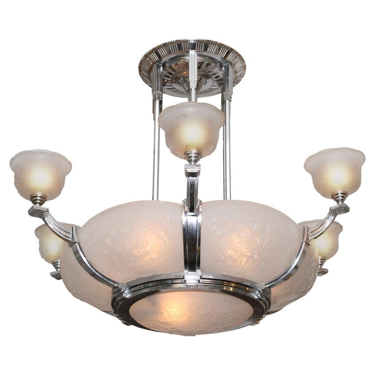 French Art Deco Chandelier by Muller Frères Luneville, 1930 For Sale at ...
