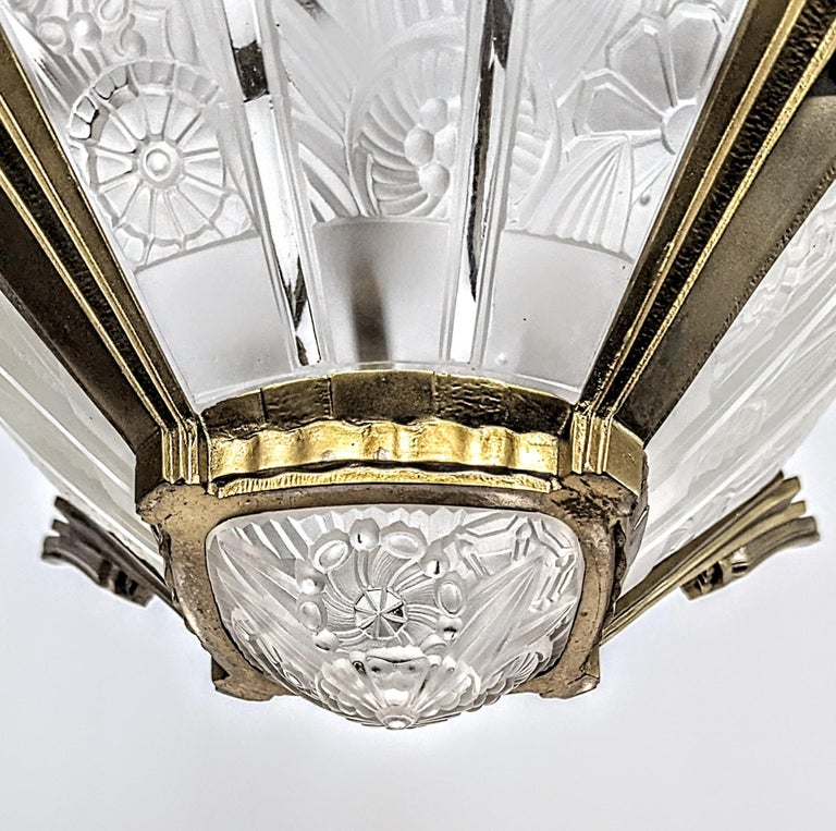 French Art Deco Chandelier Signed by Hettier Vincent For Sale at 1stDibs