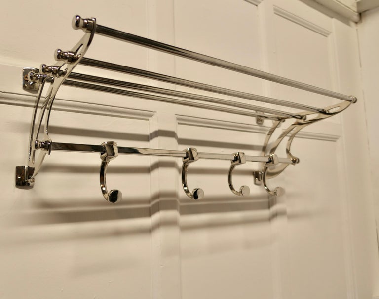French Art Deco Chrome Hat and Coat Rack, Railway Train Style For Sale ...