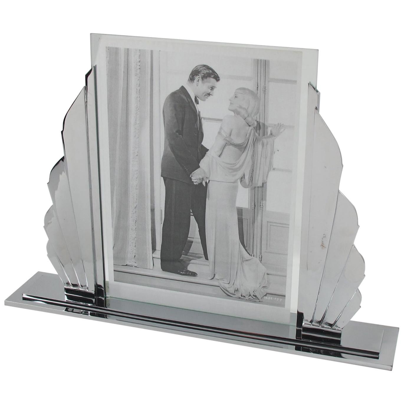 French Art Deco/Machine Age Asymmetrical Chrome Reversible Postcard ...