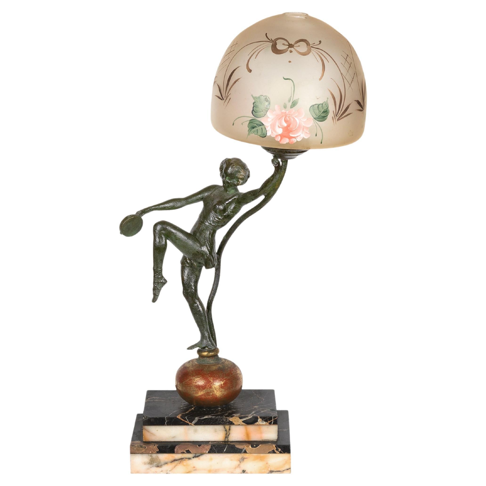 French Art Deco Dancer Table Lamp, 20th Century For Sale at 1stDibs