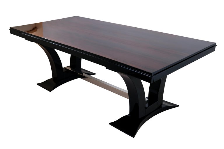 French Art Deco Dining or Conference Table on V-Shaped Legs with ...