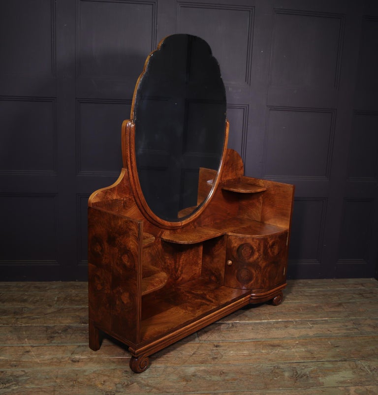 French Art Deco Dressing Table in Walnut For Sale at 1stDibs