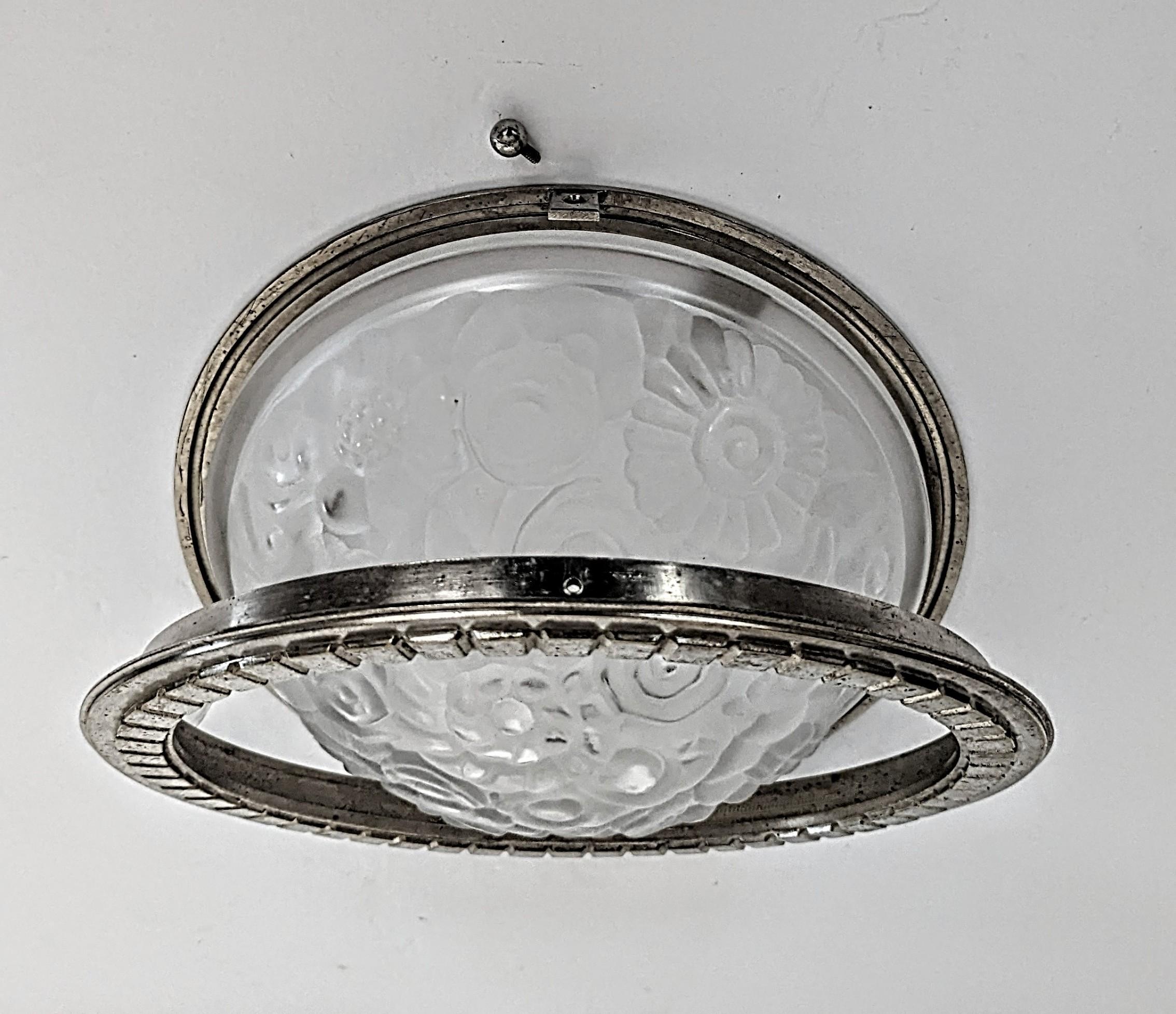 French Art Deco Flush Mount by Genet Michon For Sale at 1stDibs