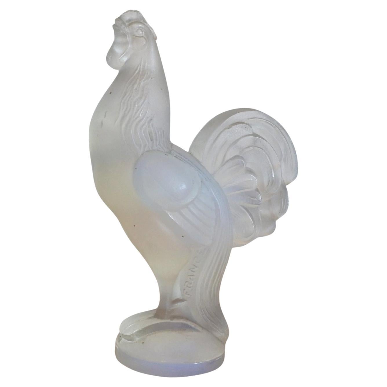 French Art Deco Glass Cockerel by Sabino 1930s For Sale at 1stDibs