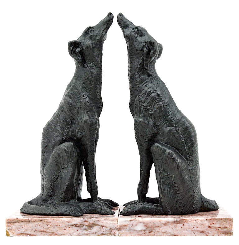 French Art Deco Greyhound Bookends, 1920s For Sale at 1stDibs
