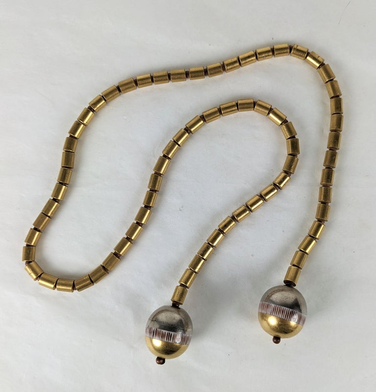 French Art Deco Hand Painted Porcelain Lariat For Sale at 1stDibs