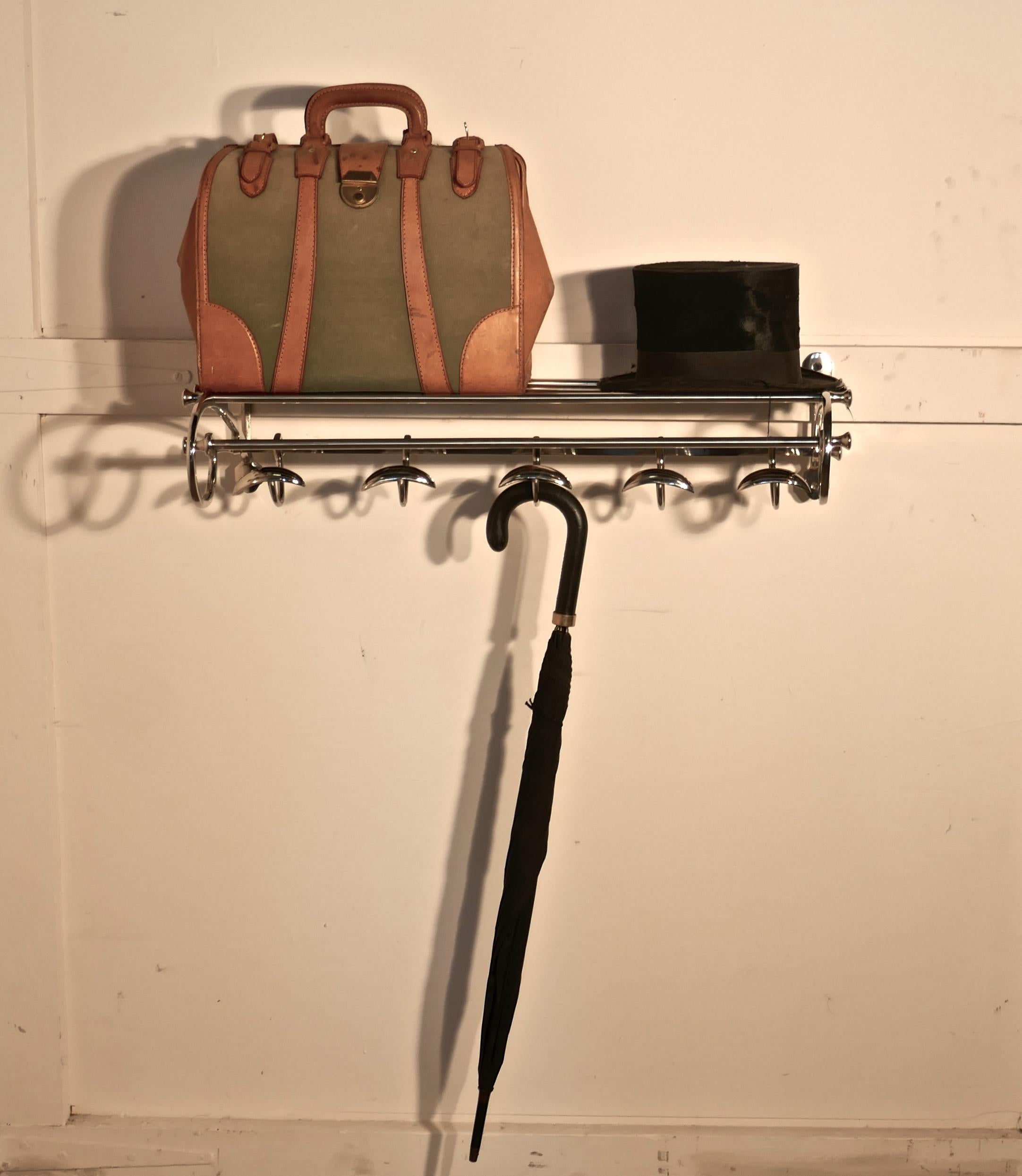 French Art Deco Hat and Coat Rack, Pullman Railway Train Style at 1stDibs