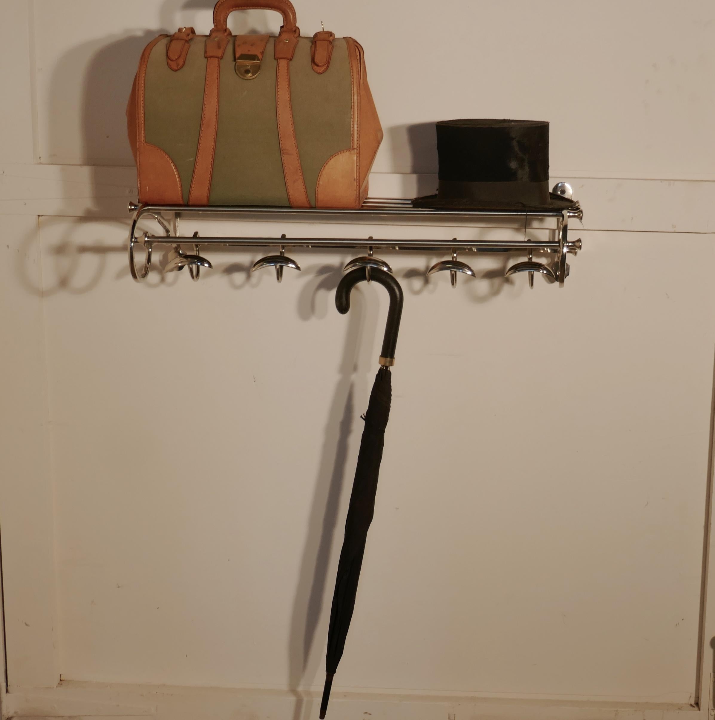 French Art Deco Hat and Coat Rack, Pullman Railway Train Style at 1stDibs