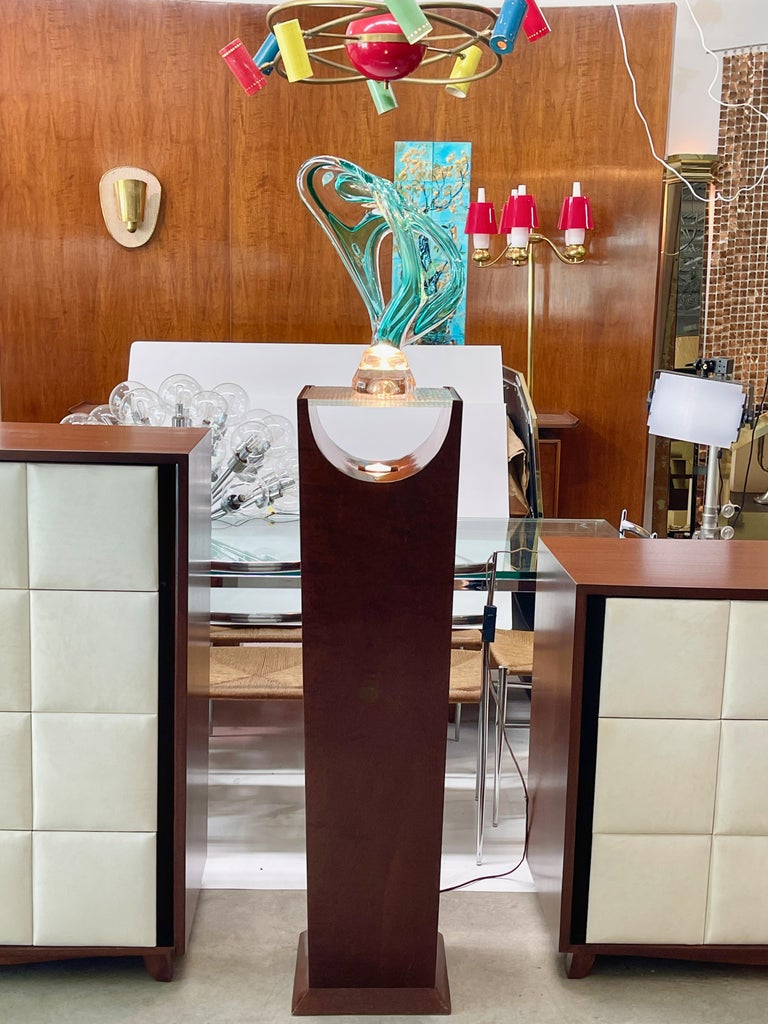 French Art Deco Illuminated Pedestal Display Stand For Sale at 1stDibs