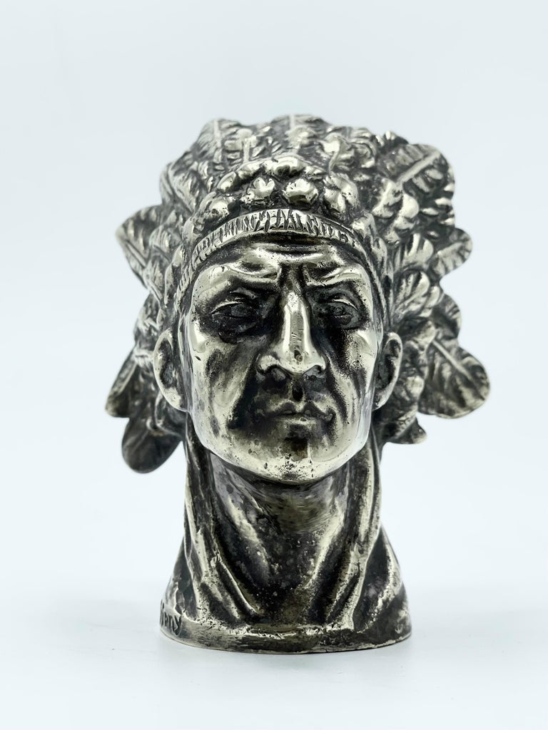 French Art Deco Indian Car Mascot by Ruffoni, 1930 For Sale at 1stDibs