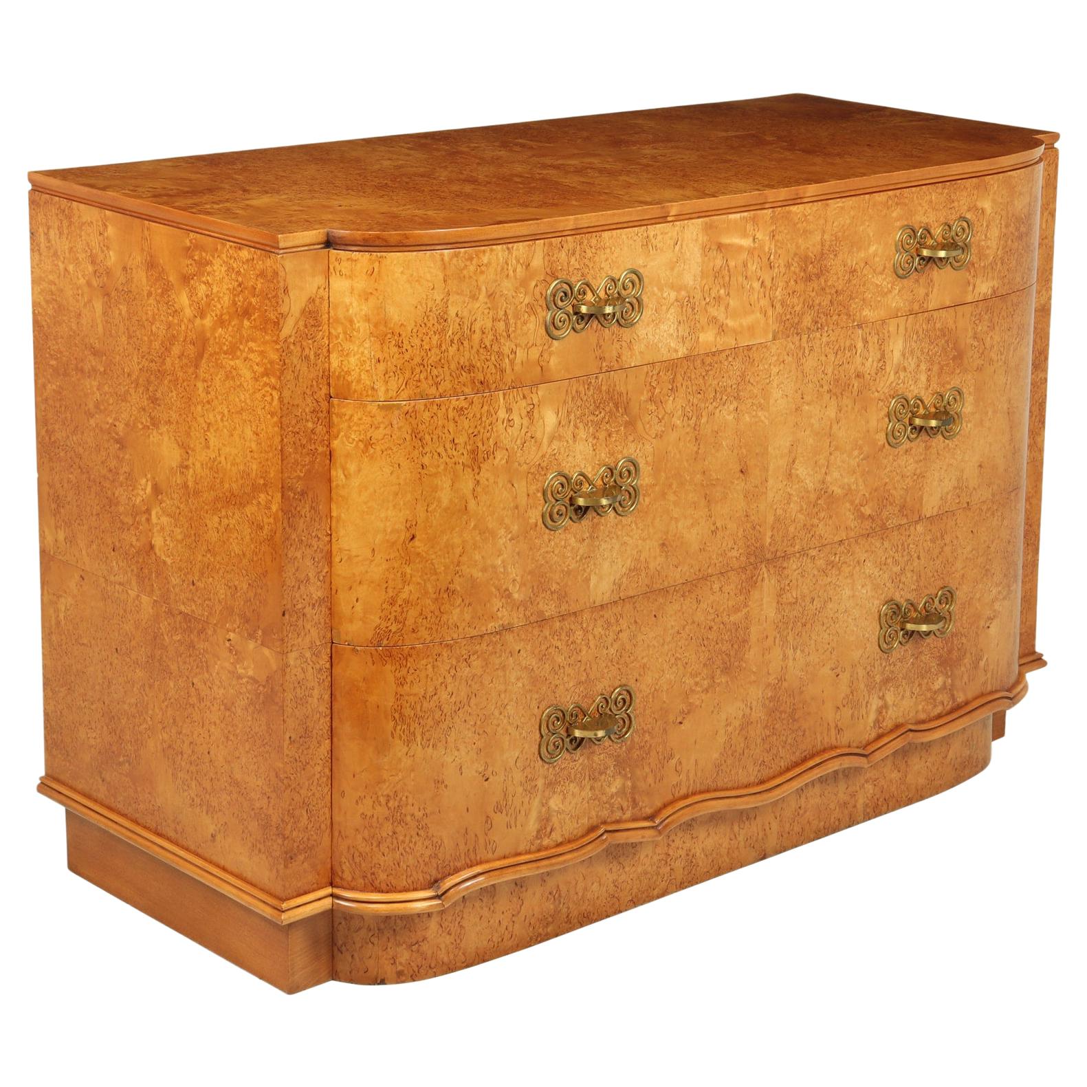 Swedish Art Deco Desk/Bookcase in Karelian Birch and Mahogany by SMF at ...