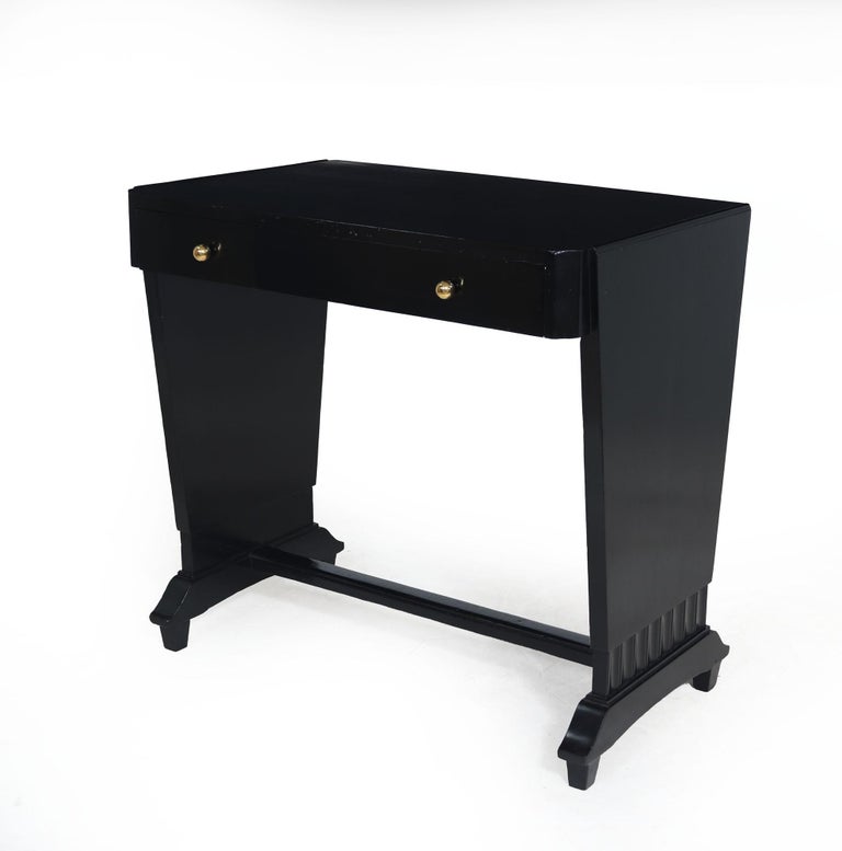 French, Art Deco Ladies Black Desk For Sale at 1stDibs