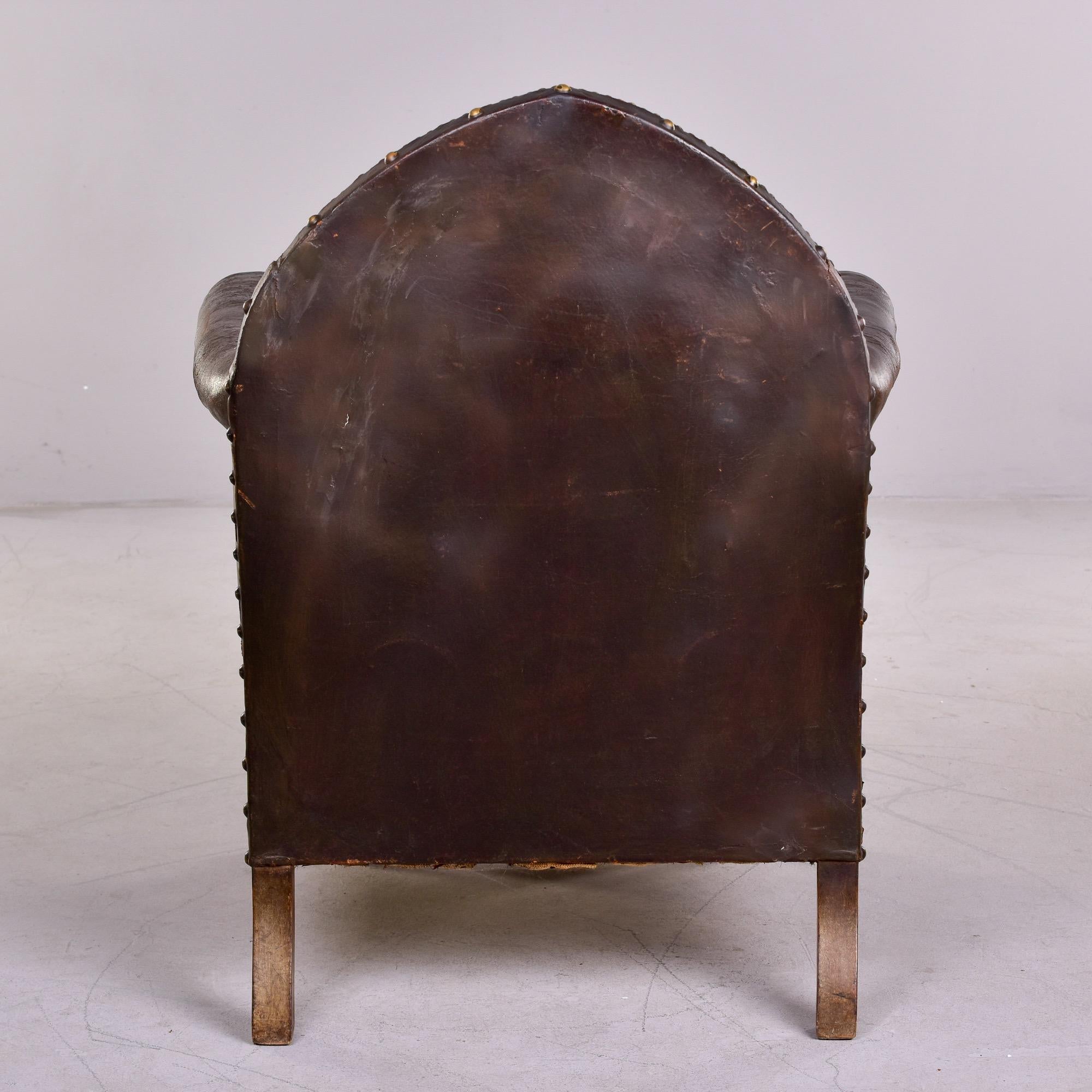 French Art Deco Leather Club Chair With Curved Foot Base For Sale at ...