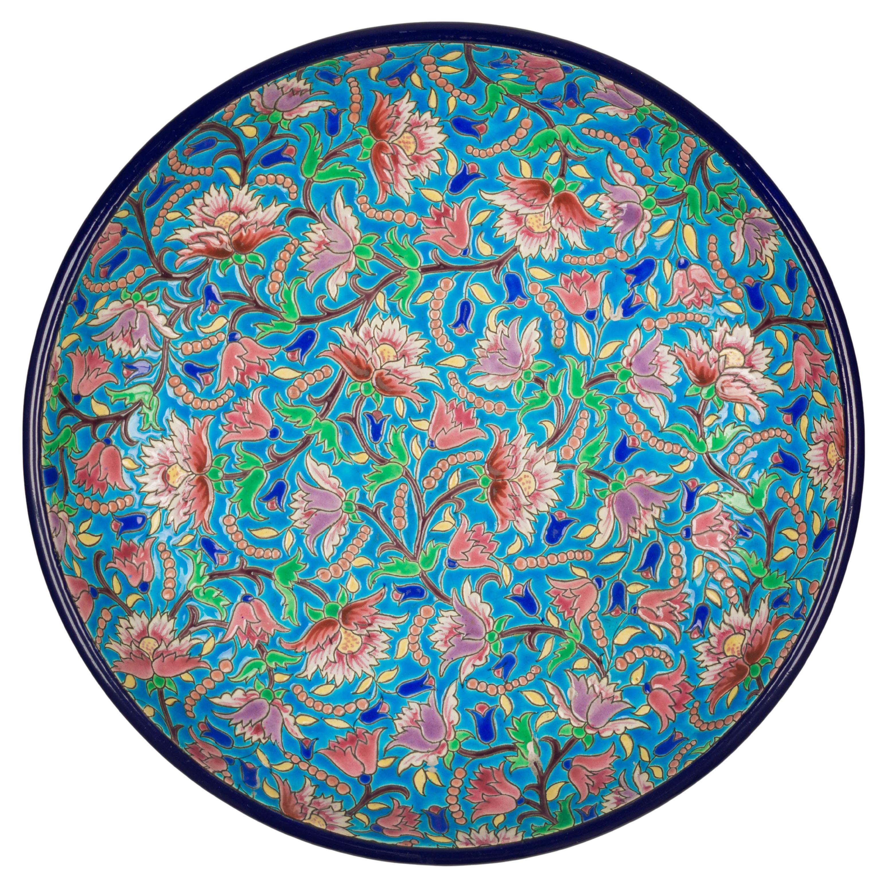 French Art Deco Longwy Cloisonné Enamel Ceramic Bowl For Sale at 1stDibs