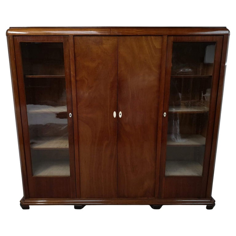 French Art Deco Mahogany Bookcase at 1stDibs