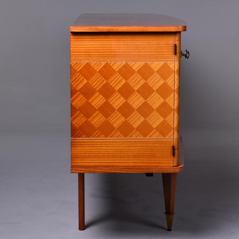 French Art Deco Mahogany Buffet Sideboard Credenza with Checkerboard ...