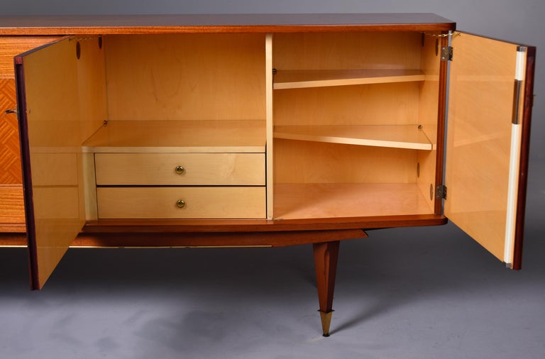 French Art Deco Mahogany Buffet Sideboard Credenza with Checkerboard ...
