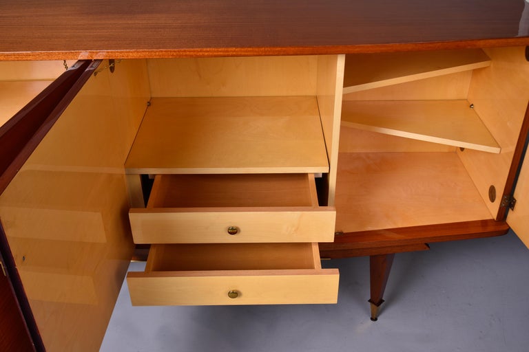 French Art Deco Mahogany Buffet Sideboard Credenza with Checkerboard ...