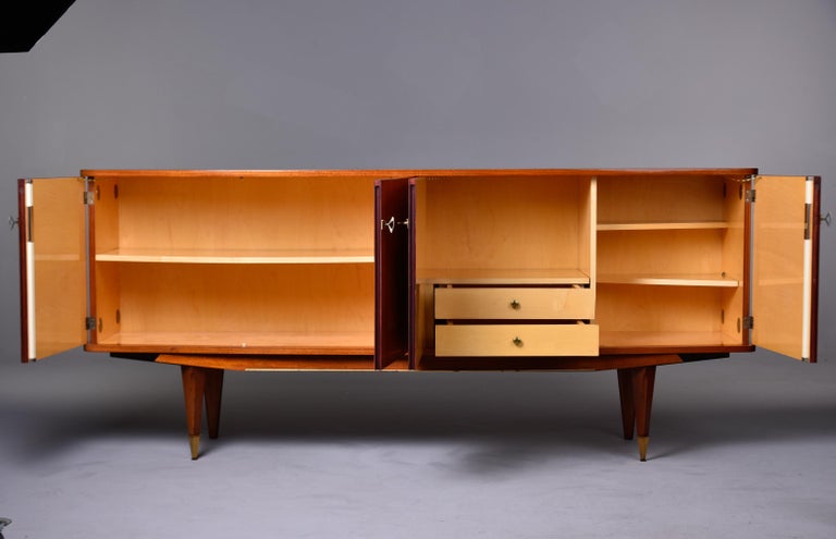 French Art Deco Mahogany Buffet Sideboard Credenza with Checkerboard ...
