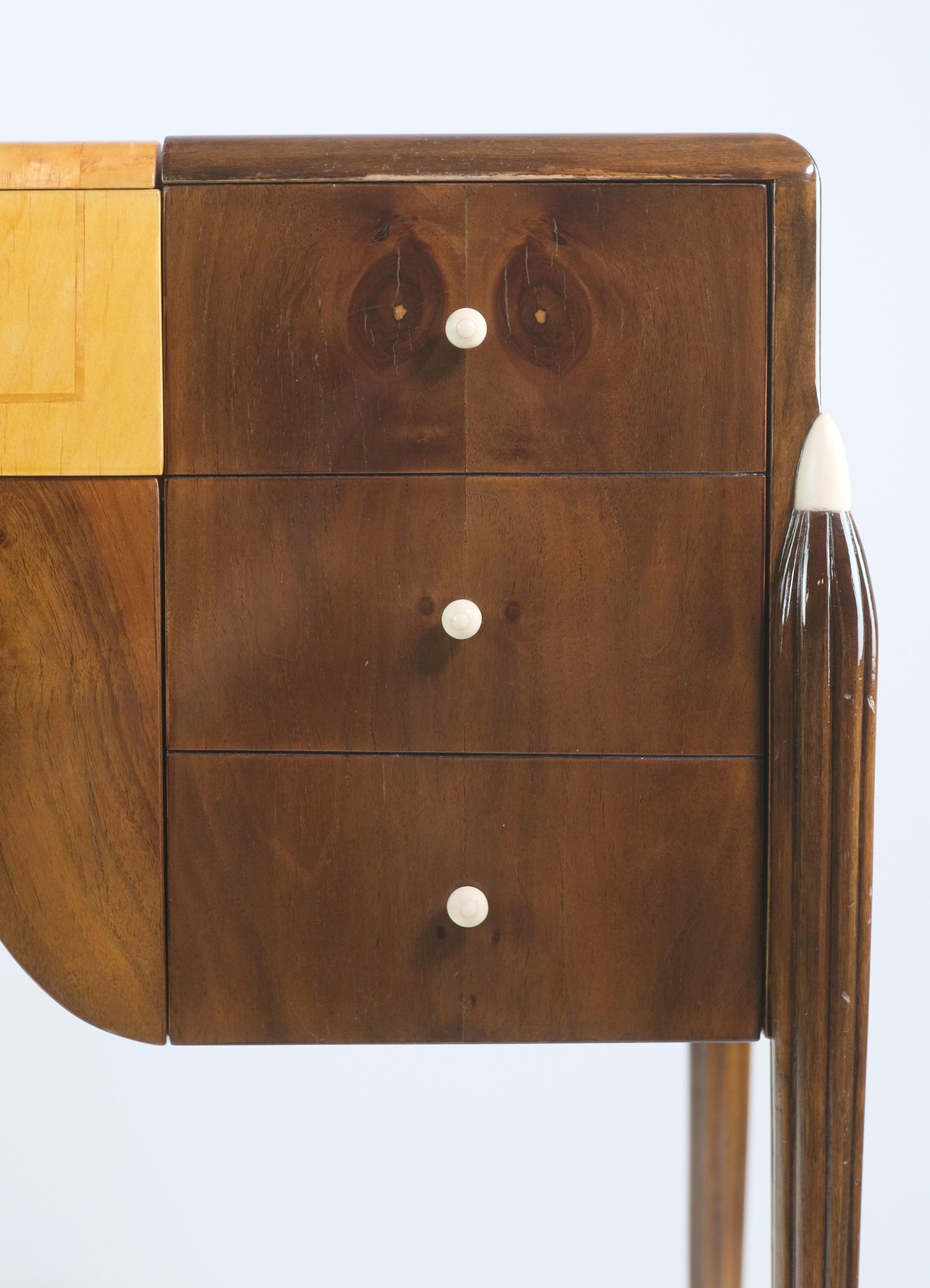 French Art Deco Mahogany Desk Attrib. Jacques-Emile Ruhlmann with ...