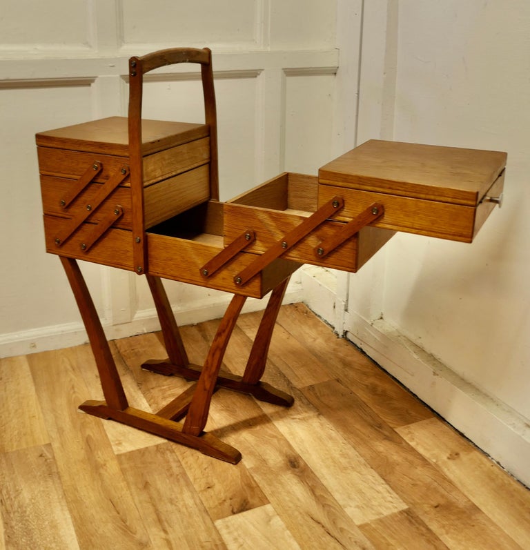 French Art Deco Metamorphic Concertina Sewing or Work Box For Sale at ...