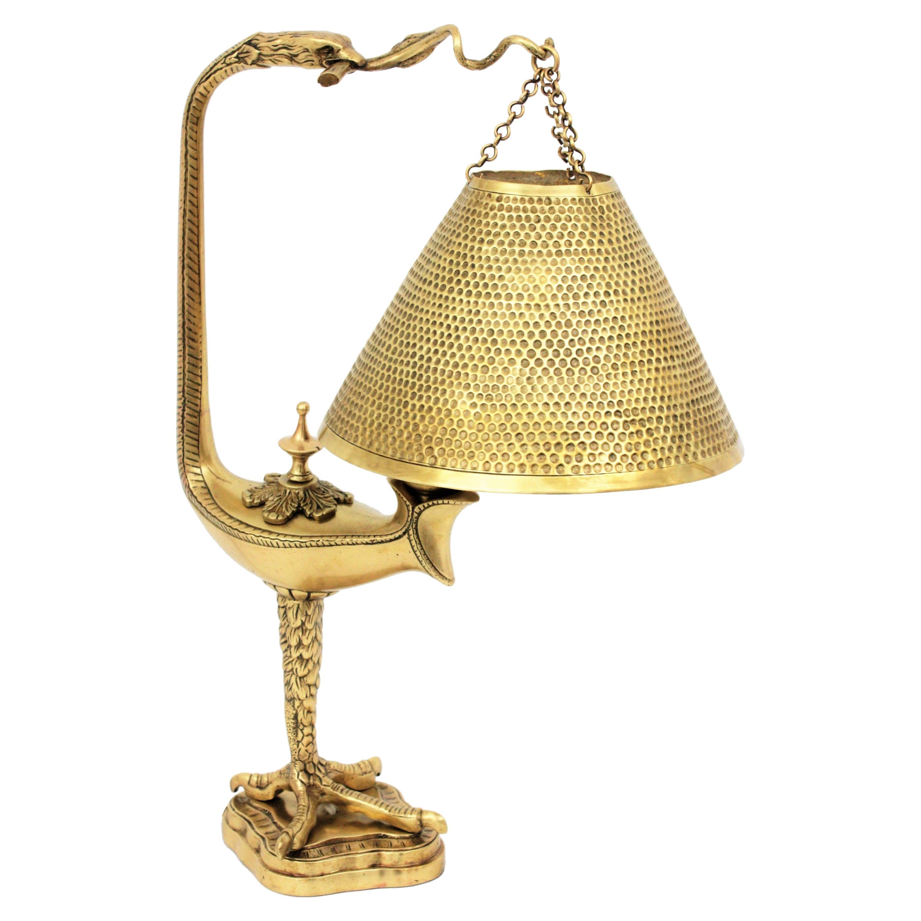 Large Art Deco Muller Freres Table Lamp with Geometric Motifs Design at ...