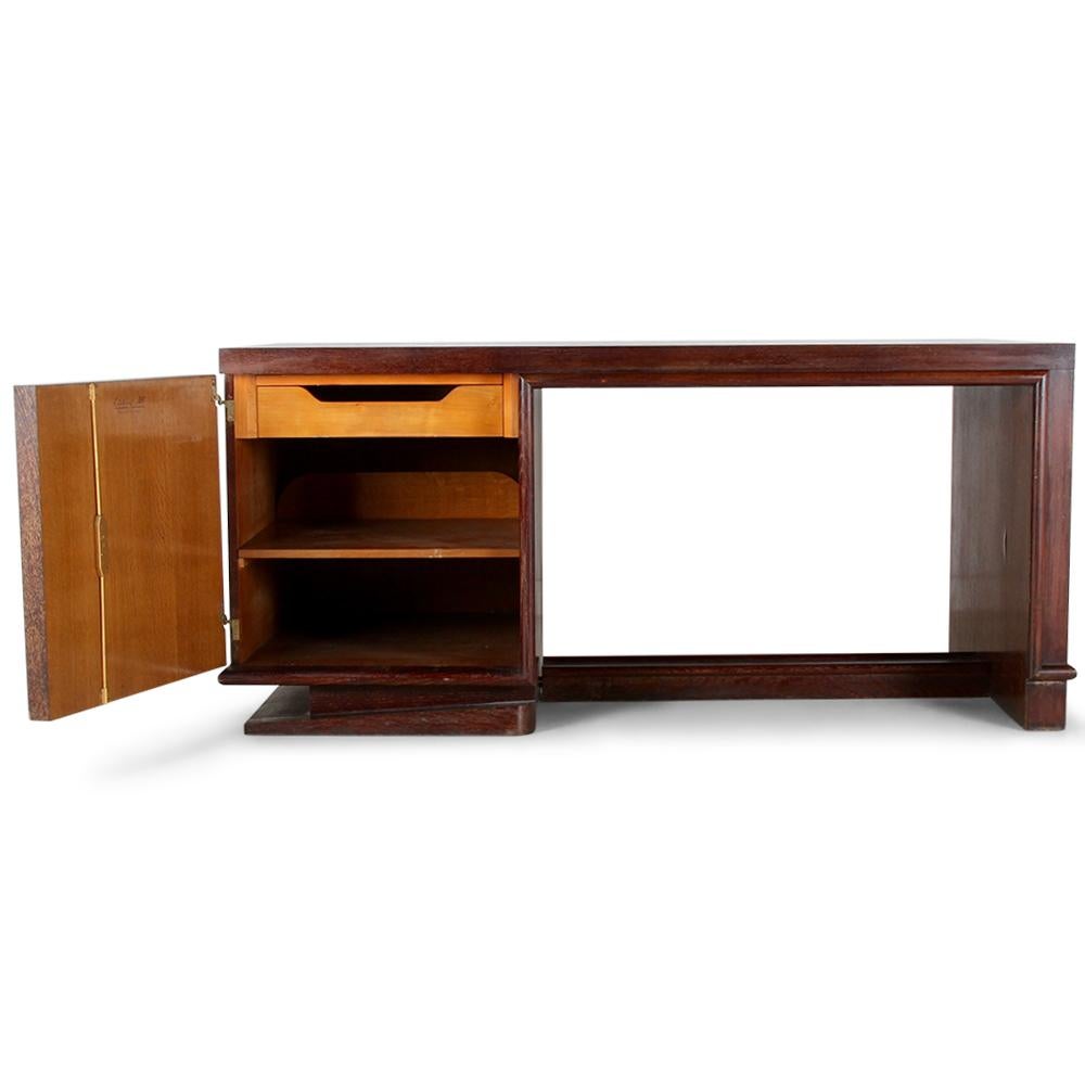 French Art Deco or Moderne Cerused Desk Attributed to Charles Dudouyt ...