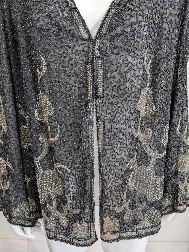 French Art Deco Orientalist Beaded Evening Jacket For Sale at 1stDibs