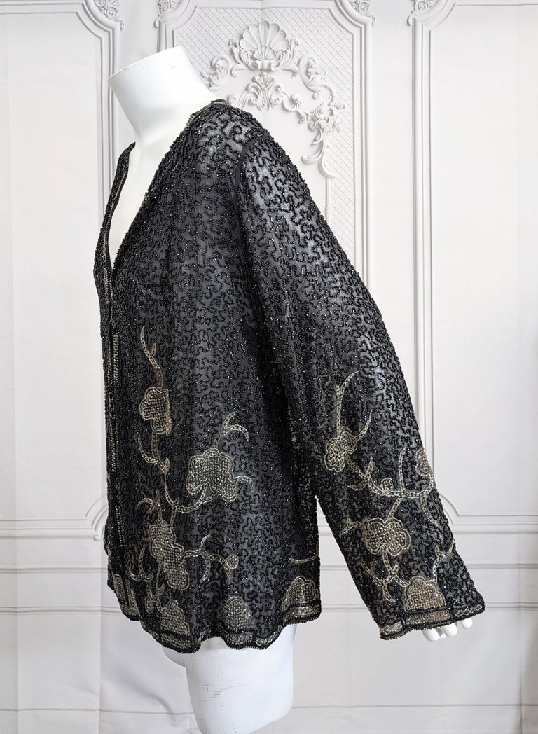 French Art Deco Orientalist Beaded Evening Jacket For Sale at 1stDibs