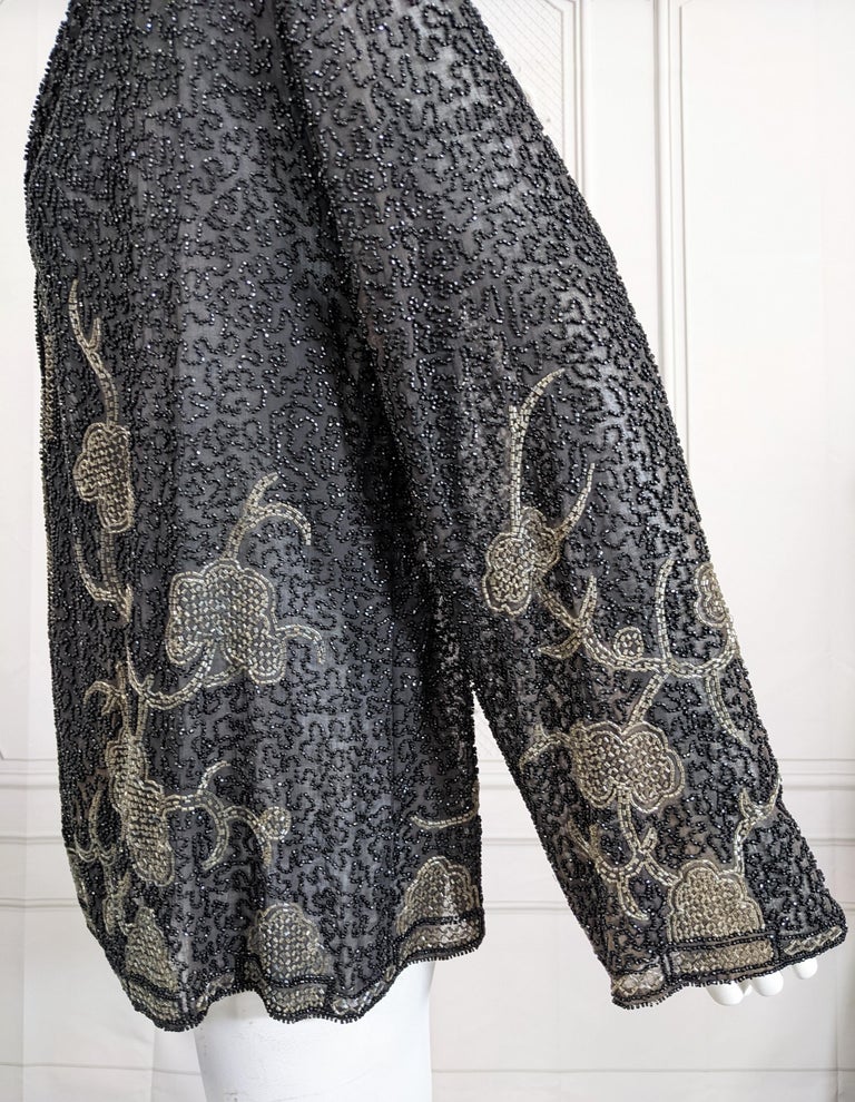 French Art Deco Orientalist Beaded Evening Jacket For Sale at 1stDibs