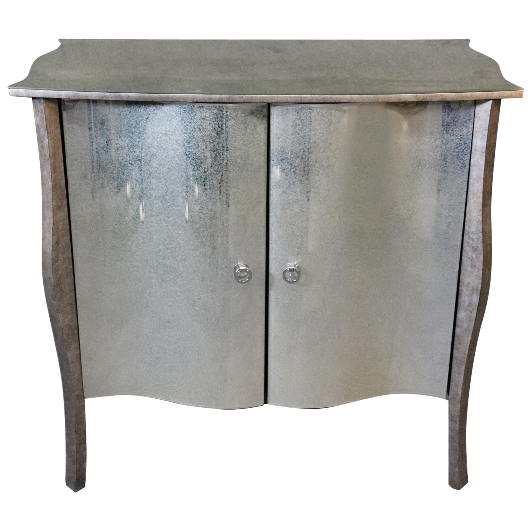 Fine French Art Deco Mirrored Buffet or Commode with Wooden Legs and ...
