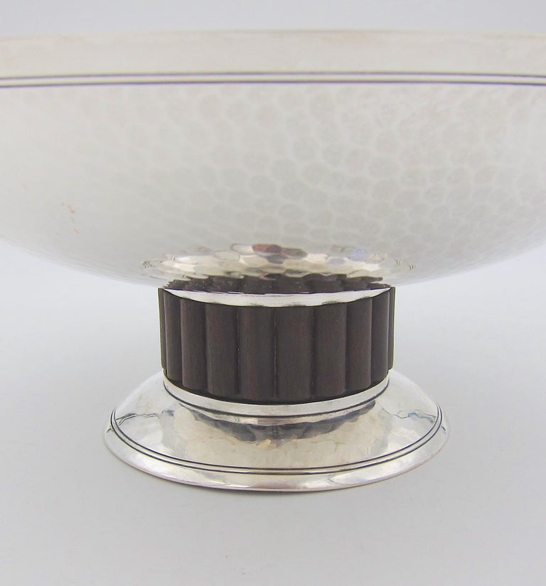 French Art Deco Pedestal Bowl in Silver-Plate by L'Orfèvrerie Brille of ...